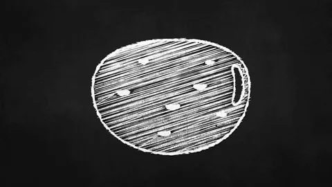 Potato ilustrated in chalk - food, veget... | Stock Video | Pond5