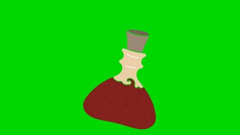 potion hand drawn green screen. floating... | Stock Video | Pond5
