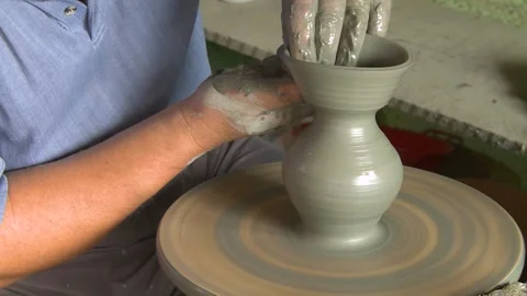 Pottery Master Manufactures A Vase On A ... | Stock Video | Pond5
