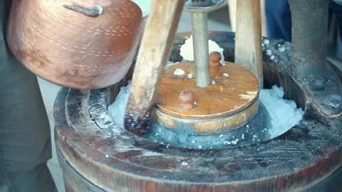 Pouring And Breaking Ice Cubes In Vintag... | Stock Video | Pond5