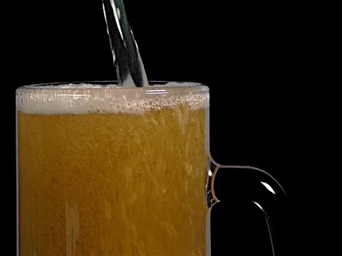 Pouring Light Beer and Foam - Close-Up, ... | Stock Video | Pond5