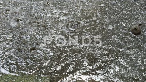Pouring rain water texture background ~ Hi Res #161940833