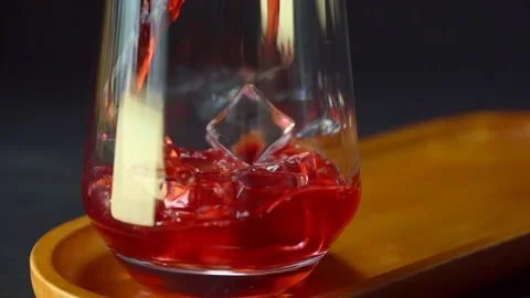 Red Liquid Pouring Transparent Background Stock Video Footage | Royalty ...