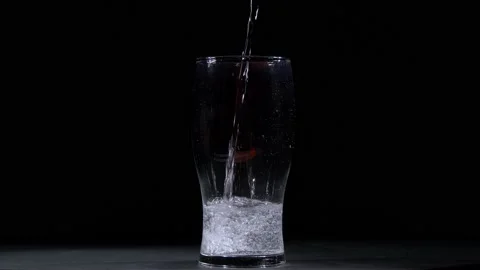Pouring sparkling water into glass again... | Stock Video | Pond5