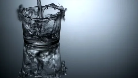 Pouring water into glass with overflow. ... | Stock Video | Pond5
