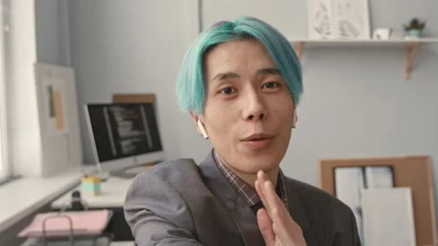 POV of Asian Gen Z Programmer Video Blog... | Stock Video | Pond5