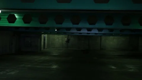 POV of creepy empty dark parking garage ... | Stock Video | Pond5