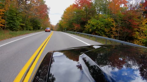 POV Driving Fall Foliage Dodge Challenge... | Stock Video | Pond5