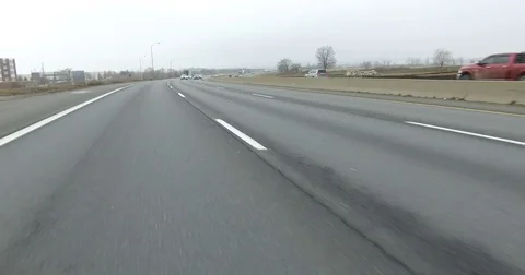 POV driving rear view on highway with tr... | Stock Video | Pond5
