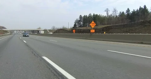 POV driving rear view on highway with tr... | Stock Video | Pond5