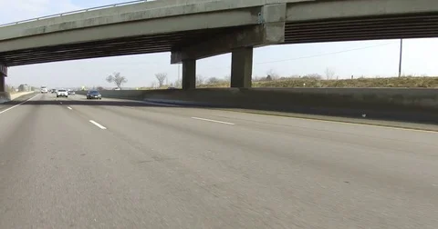 POV driving rear view on highway with tr... | Stock Video | Pond5