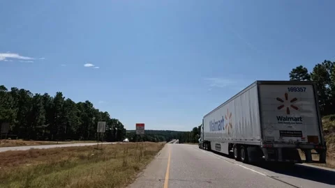 Walmart Truck On Highway Stock Footage ~ Royalty Free Stock Videos | Pond5