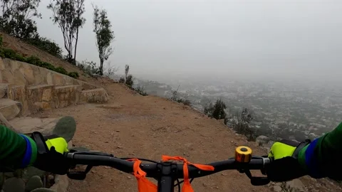 POV first person view riding a bike on a... | Stock Video | Pond5