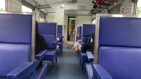 POV inside moving local train with passe... | Stock Video | Pond5