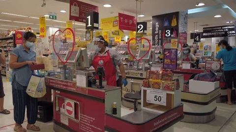 POV interior inside supermarket at cashi... | Stock Video | Pond5
