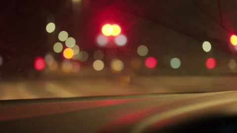 POV looking out of car window at night w... | Stock Video | Pond5