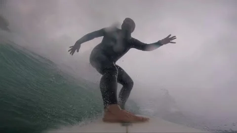 POV: motion of surfer performs a roundho... | Stock Video | Pond5