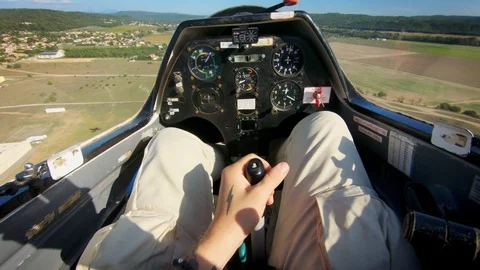 POV of pilot flying small private jet or... | Stock Video | Pond5