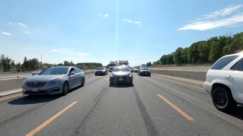POV rear view view driving on freeway wi... | Stock Video | Pond5