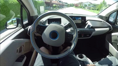 POV: Self-steering automated automatic e... | Stock Video | Pond5