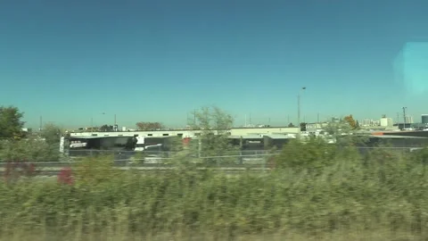 POV side view driving shot from a train ... | Stock Video | Pond5