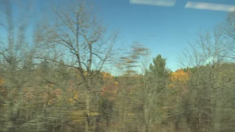 POV side view driving shot from a train ... | Stock Video | Pond5