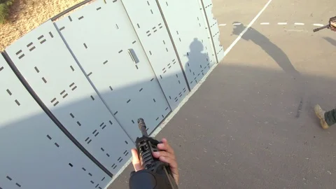 POV of soldier training in close quarter... | Stock Video | Pond5