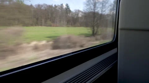 POV Of Train Window Sill As Train Travel... | Stock Video | Pond5