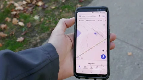 POV Using Google Maps GPS On a Smartphon... | Stock Video | Pond5