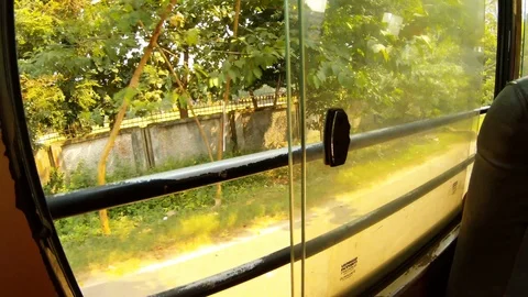 View From Bus Window Stock Video Footage | Royalty Free View From Bus ...