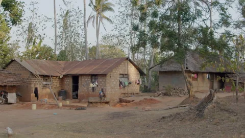 Poverty in Africa shown in rural village... | Stock Video | Pond5