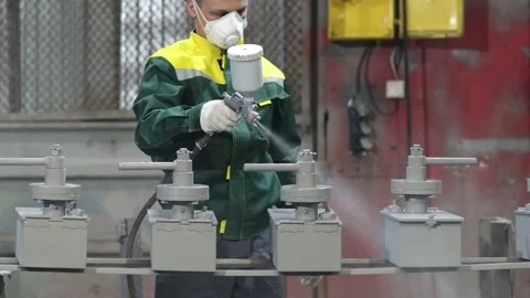 Powder Coating Worker Stock Footage ~ Royalty Free Stock Videos | Pond5