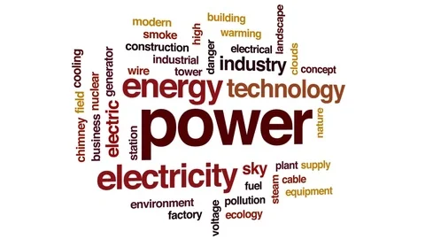 Power animated word cloud, text design a... | Stock Video | Pond5