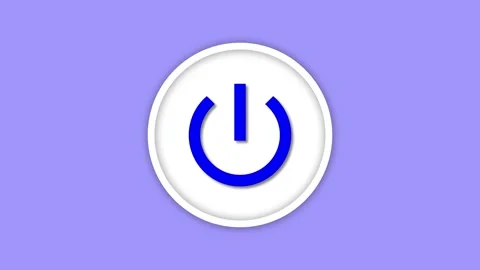 Power button icon animated on a white ci... | Stock Video | Pond5