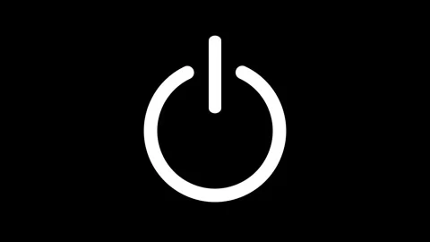 Power button icon animation on black bac... | Stock Video | Pond5