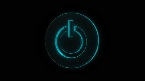 Power Button Icon Rotate Around on black... | Stock Video | Pond5
