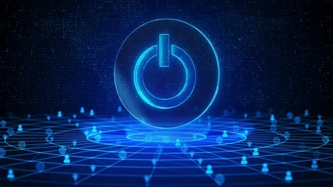 Power Button Text Future Digital Technol... | Stock Video | Pond5