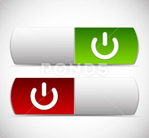 Power button UI elements. Turn on, turn off, shutdown, activation ...