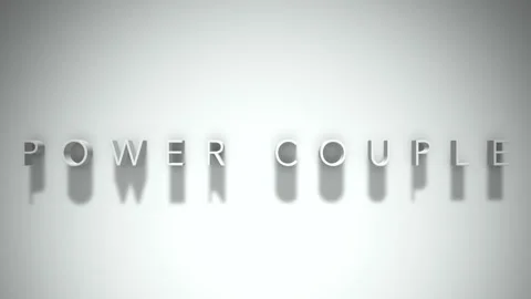 power couple 3D title animation white te... | Stock Video | Pond5