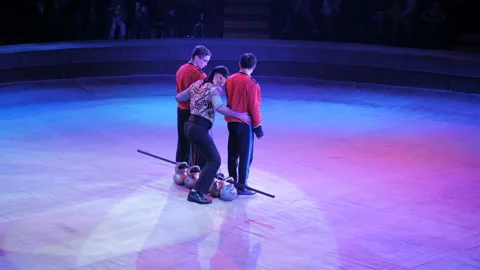 Power gymnast circus with weight. Handso... | Stock Video | Pond5