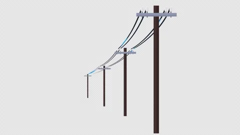 Power line. Animation of power transmiss... | Stock Video | Pond5