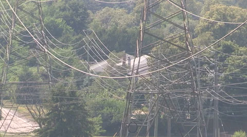 Power lines sagging in severe heatwave o... | Stock Video | Pond5