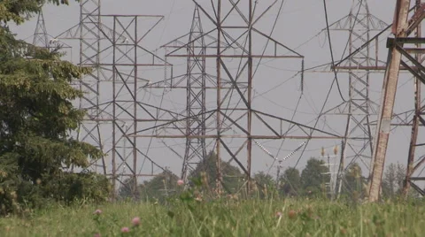 Power lines sagging in severe heatwave o... | Stock Video | Pond5