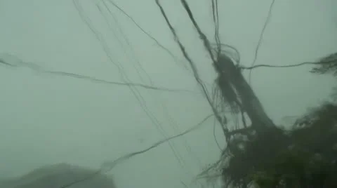 power lines sway overhead during a Baham... | Stock Video | Pond5