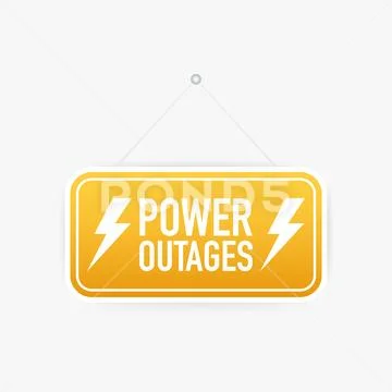 Power outages. Badge, icon, stamp, logo. Vector illustration.: Graphic ...