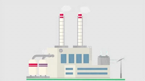 Power plant. Animation of energy. Cartoo... | Stock Video | Pond5