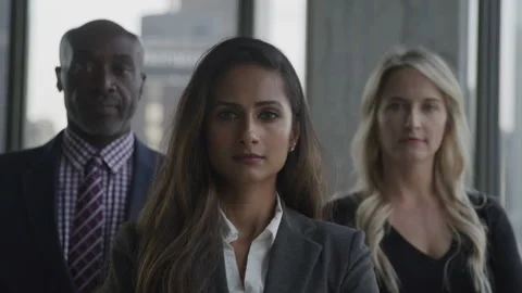 Power Pose of a Corporate Trio in a High... | Stock Video | Pond5