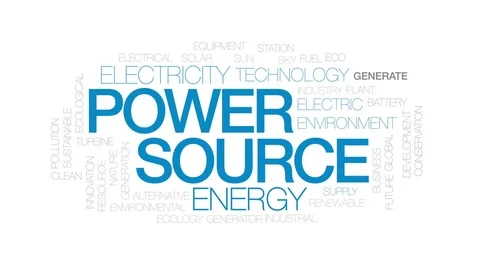 Power source animated word cloud, text d... | Stock Video | Pond5