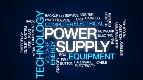 Power supply animated word cloud, text d... | Stock Video | Pond5