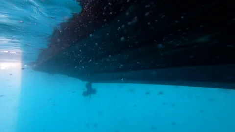 Powerboat, underwater view, speedboat bo... | Stock Video | Pond5